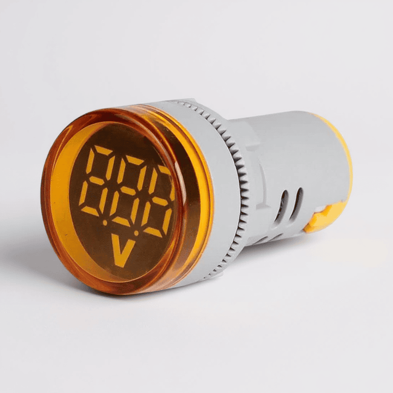 Yellow AC 60-500V LED Voltage Meter Indicator Signal - 22.5mm