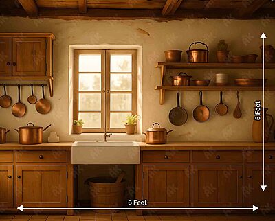 Rustic Kitchen Baby Backdrop – Vintage Cooking Theme | AK Prop Store