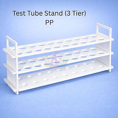Test Tube Stand (3 Tier) – Polypropylene, Autoclavable Laboratory Rack
