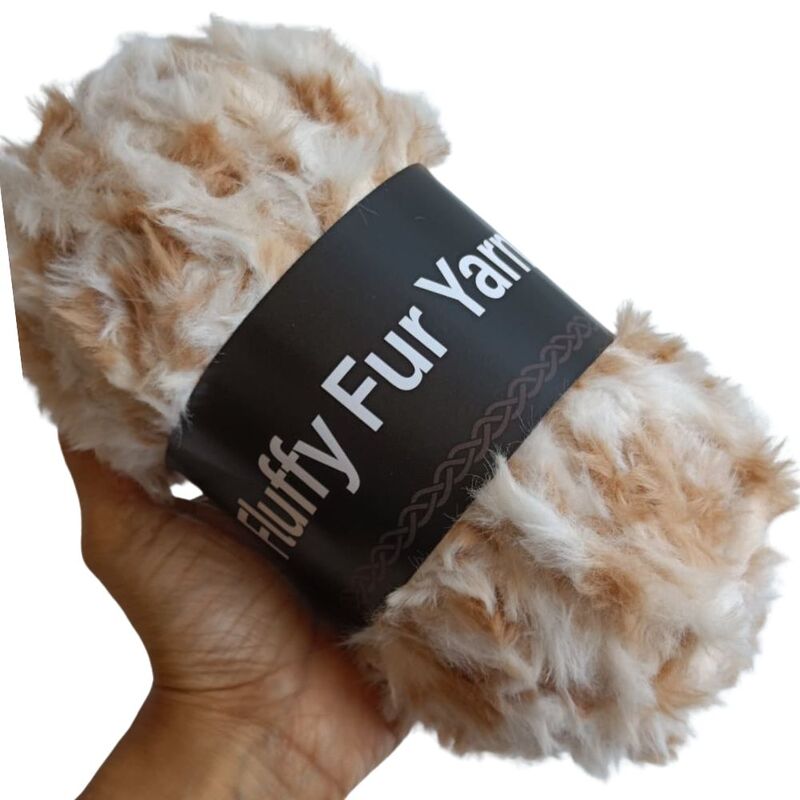 Fluffy Fur Yarn 74 Multi Mocha Swirl