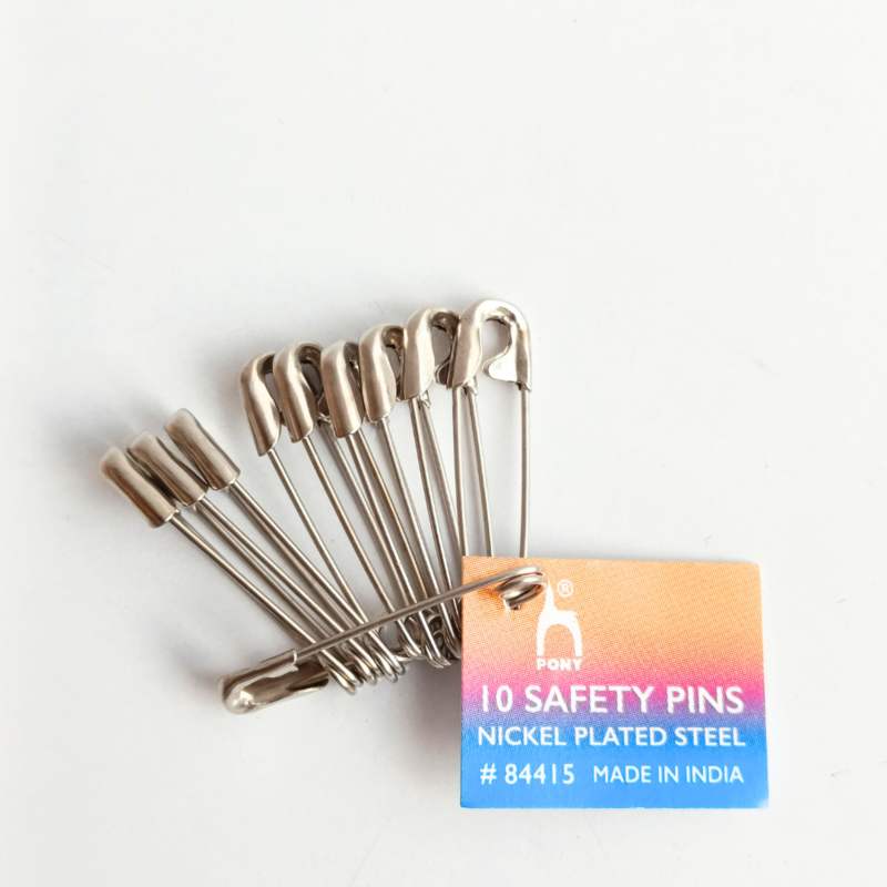 Pony Safety Pins Size 0 - Nickel-Plated Steel | Pack of 10 |threadshop.in